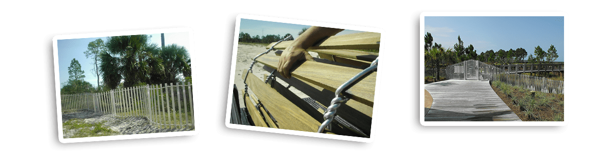 Coastal Dune Fence | heavy duty, permanent, woven picket wood and ...
